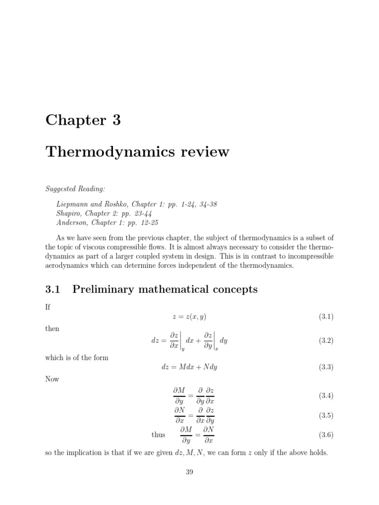 Lecture Notes On Gas Dynamics - 06 - Chap03 - Thermodynamic Review ...