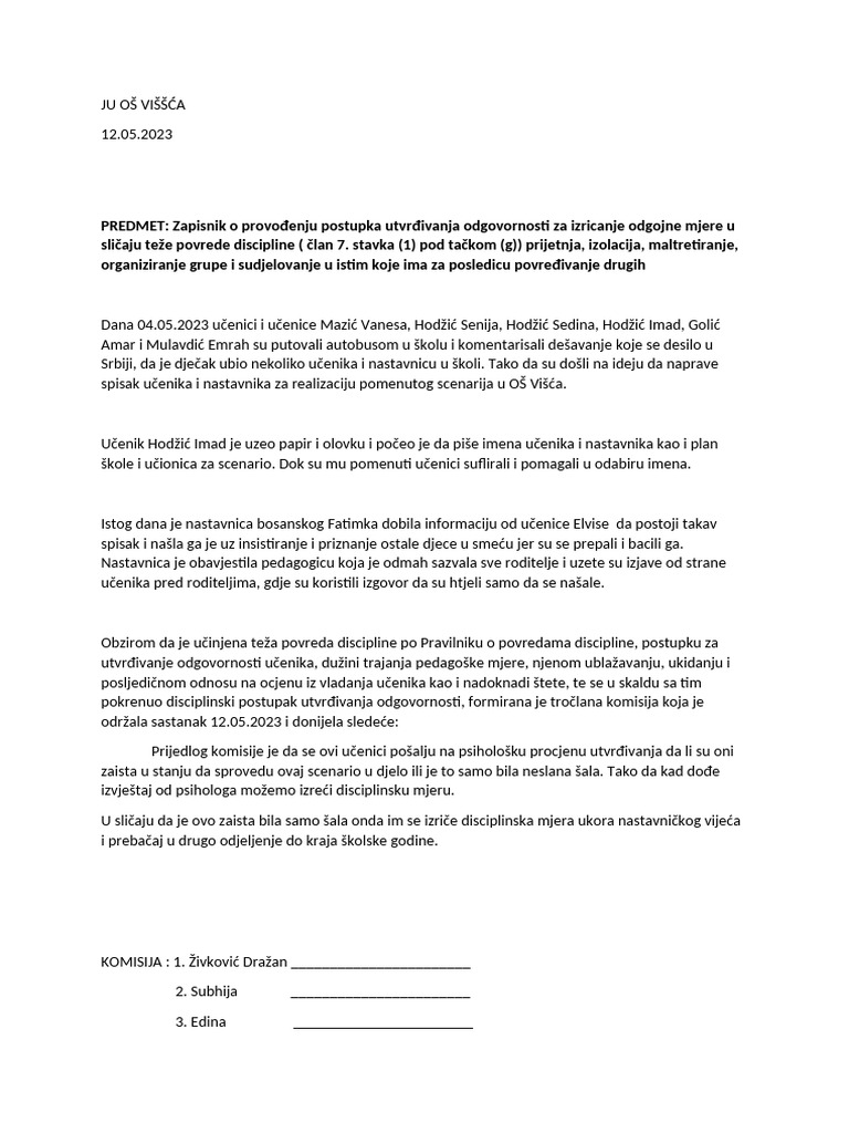 Zapisnik Postupka | PDF