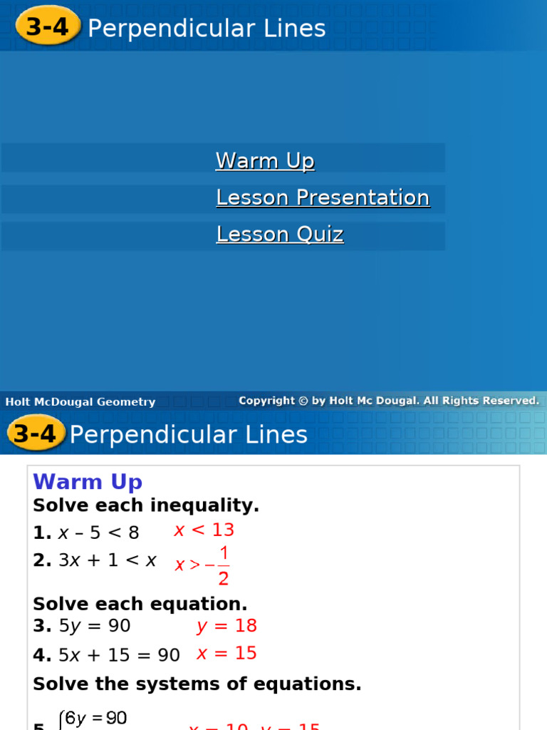 Lesson 6 Perpendicular Lines | PDF | Geometry | Euclidean Geometry