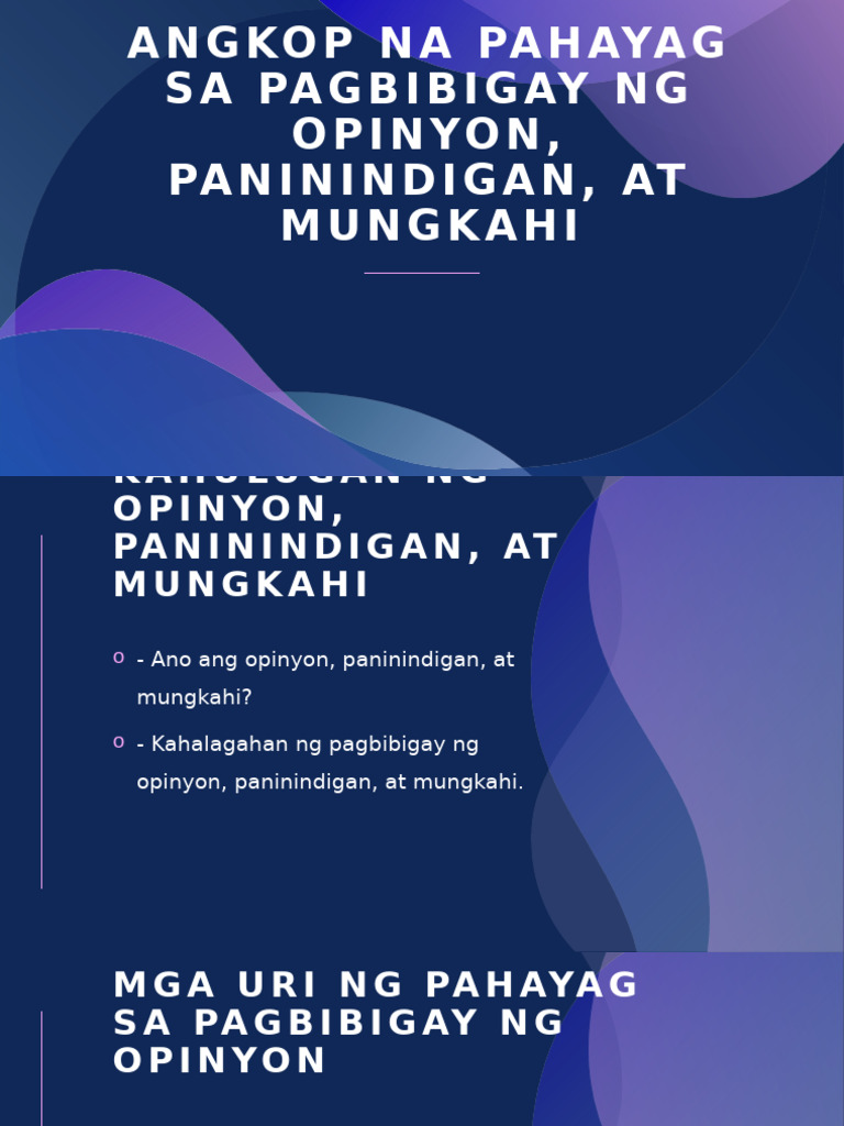 Angkop Na Pahayag Sa Pagbibigay Ng Opinyon | PDF