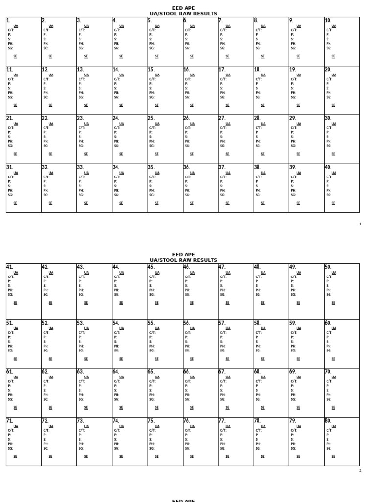 Ua Table Form | PDF