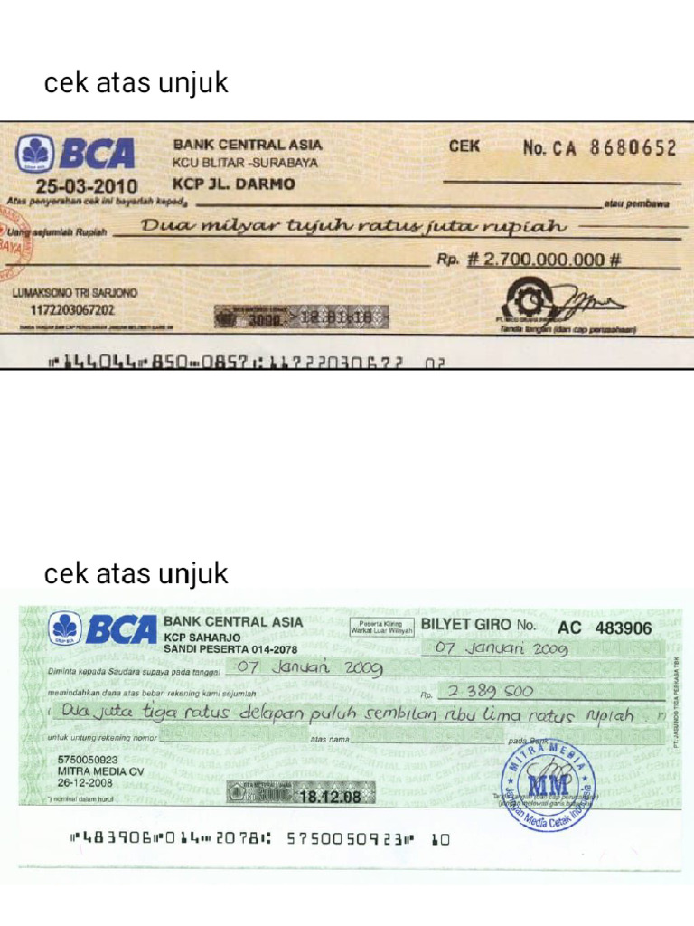 Cek Dan Bilyet Giro. | PDF