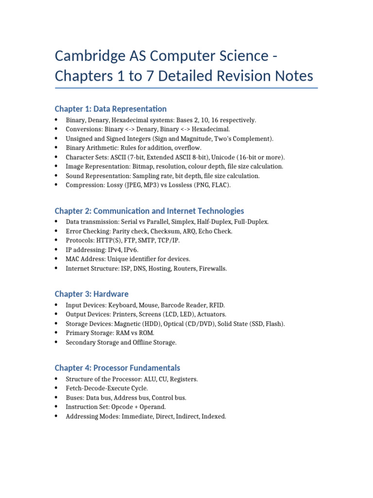 Ch1 To Ch7 CS As Revision Detailed | PDF
