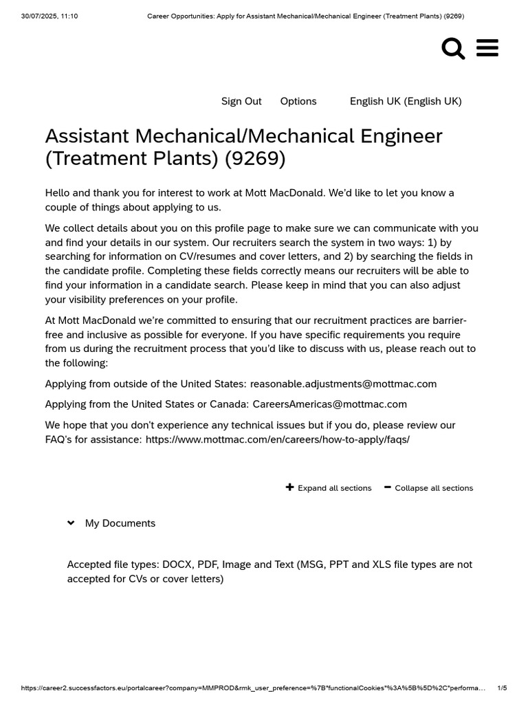 Career Opportunities - Apply For Assistant Mechanical - Mechanical ...