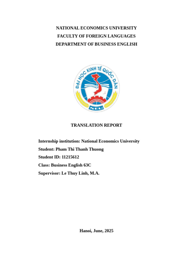 Translation Report | PDF