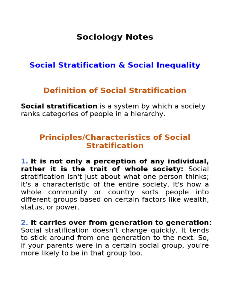 Social Stratification and Inequality Insights | PDF | Social ...