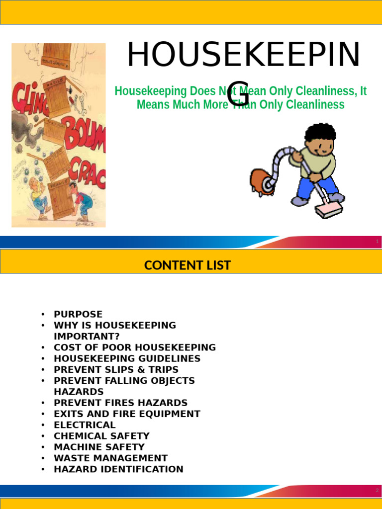 Importance of Housekeeping for Safety | PDF | Housekeeping ...