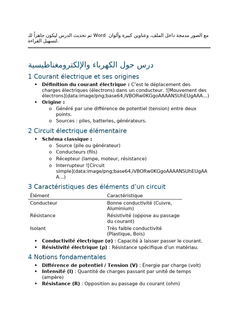 Définition et principes de l'électricité | PDF | Électricité | Courant ...