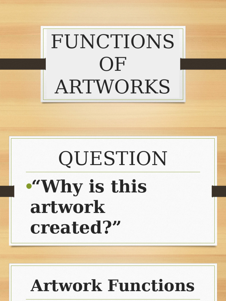 Functions of Artworks Explained | PDF | God | Liberal Arts Education