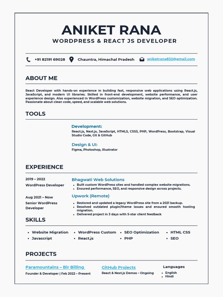 Aniket Rana Resume | PDF