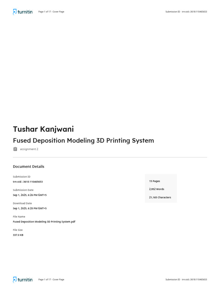 Fused Deposition Modeling 3D Printing System | PDF | 3 D Printing ...