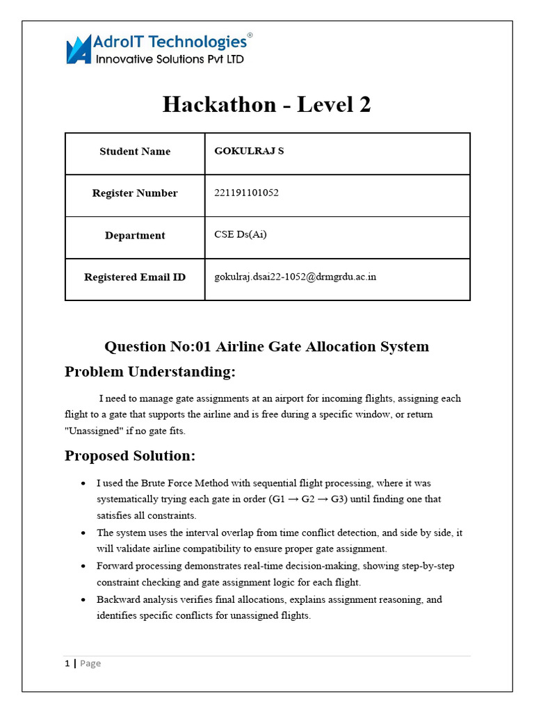 Gokulraj S Cse (DS (Ai) ) Level 2 | PDF | Computing