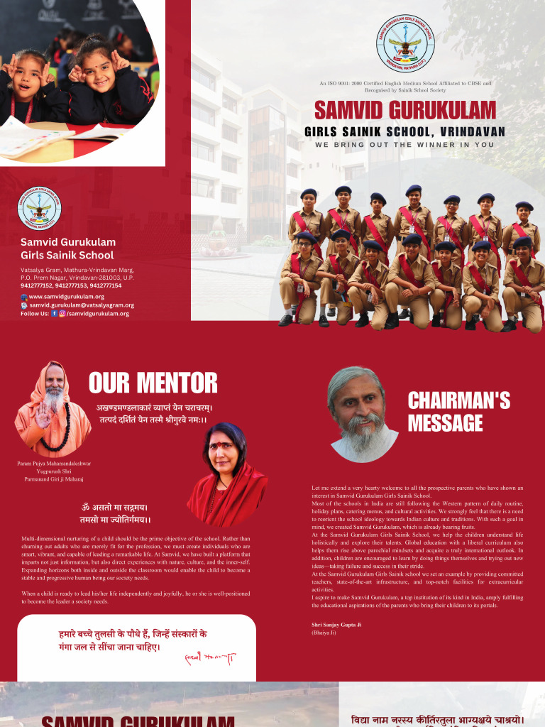 Samvid Gurukulam Girls Sainik School - Prospectus 2024 | PDF