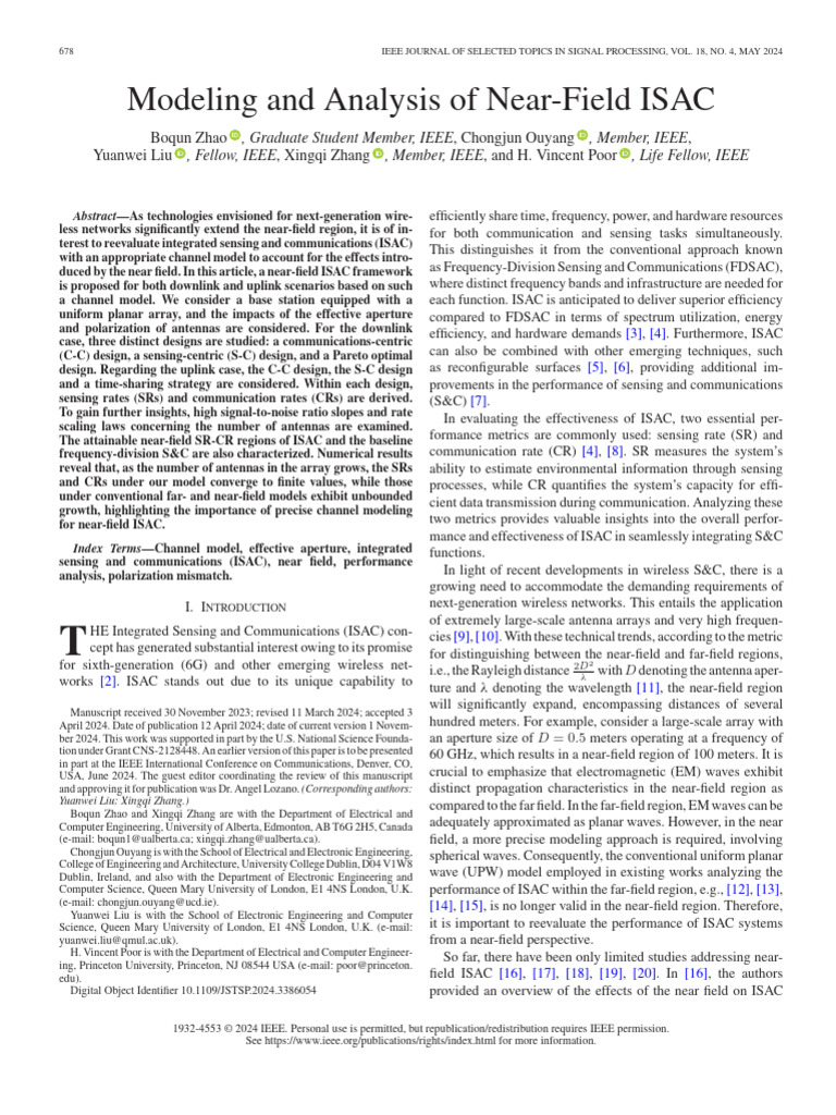 Near-Field ISAC Framework Analysis | PDF | Antenna (Radio) | Norm ...