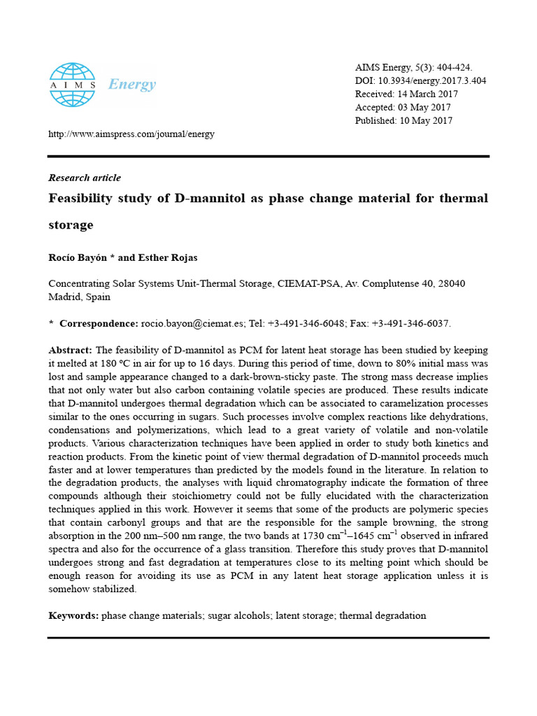 Reference For D-Mannitol PCM | PDF | Differential Scanning Calorimetry | Absorption Spectroscopy