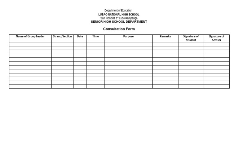 Consultation Form Research Adviser | PDF