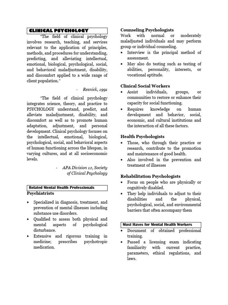 Clinical Psychology | PDF | Clinical Psychology | Psychology