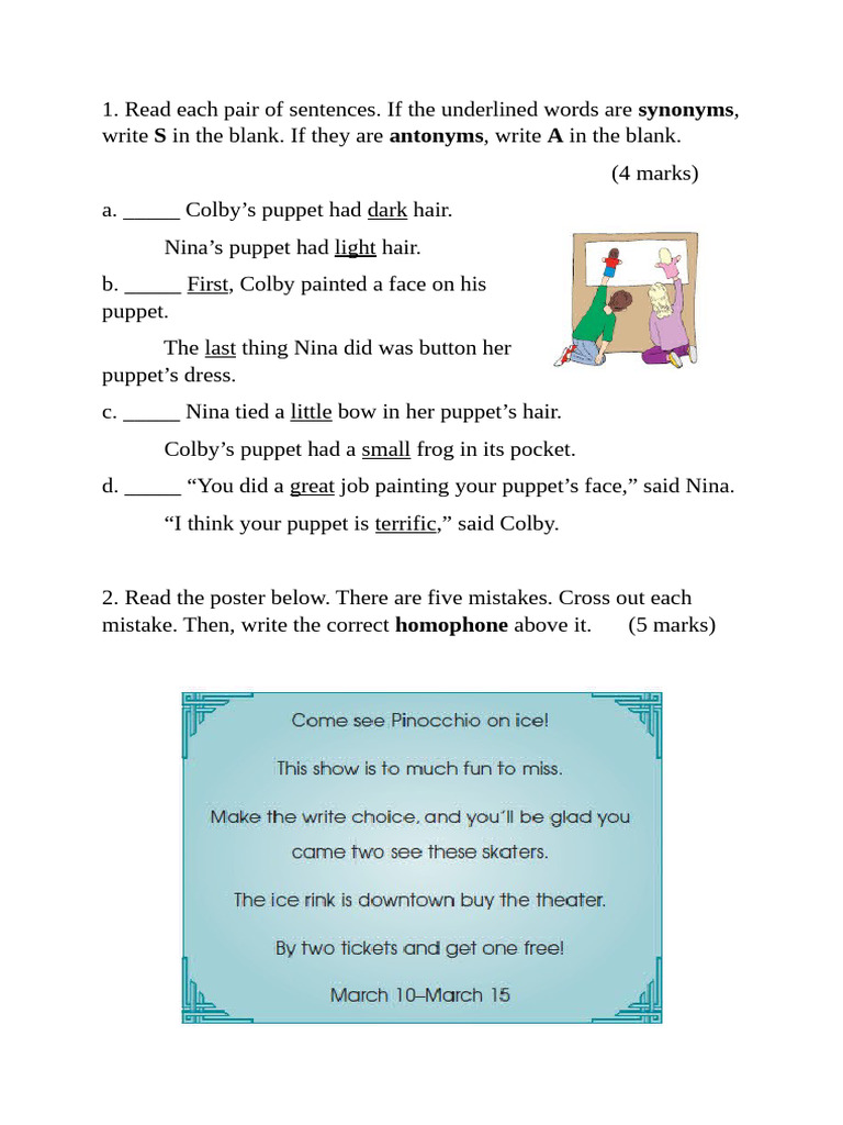 English Grade 2 Paper 2 | PDF