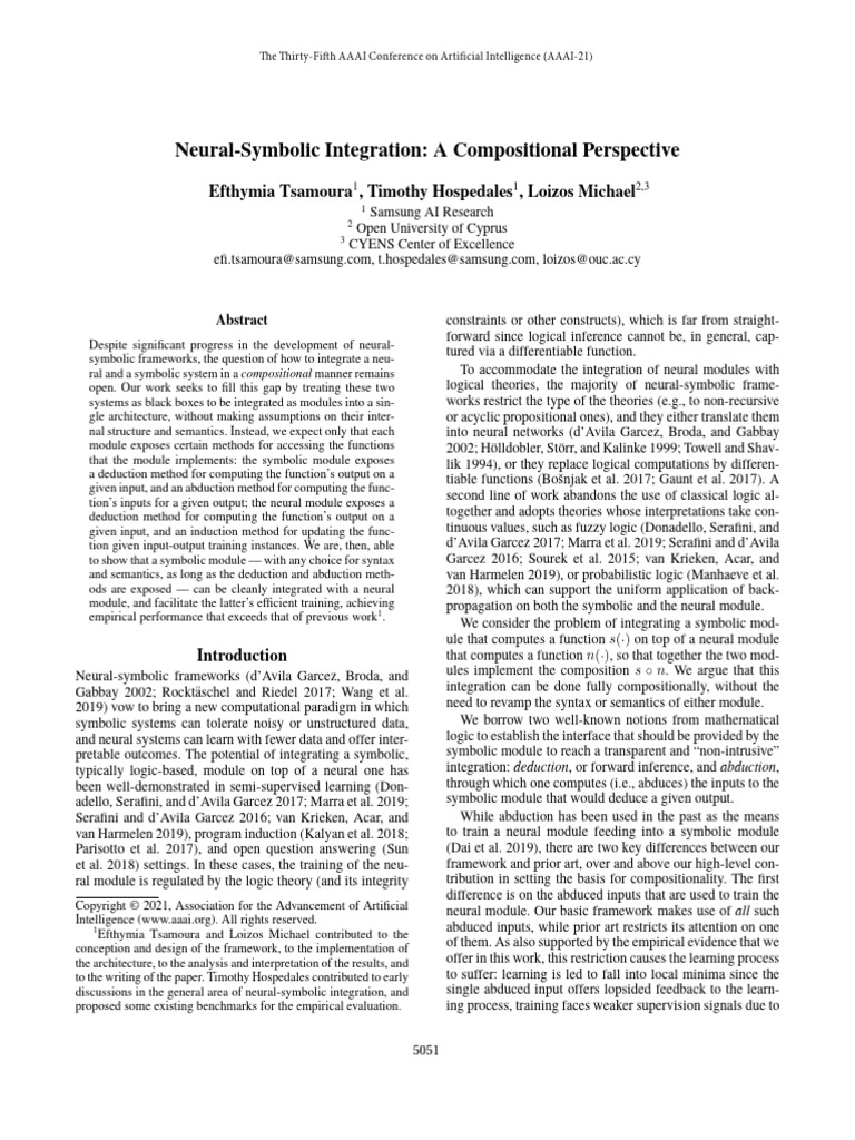 Compositional Neural-Symbolic Integration | PDF | Logic | Deductive ...