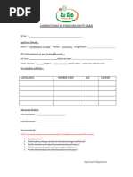 Corrections in Food Security Card - Application Form PDF | PDF