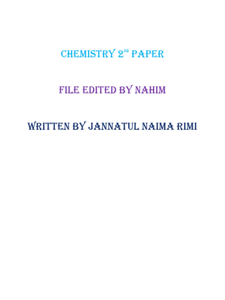 Chemistry 2nd Paper Practical.. | PDF