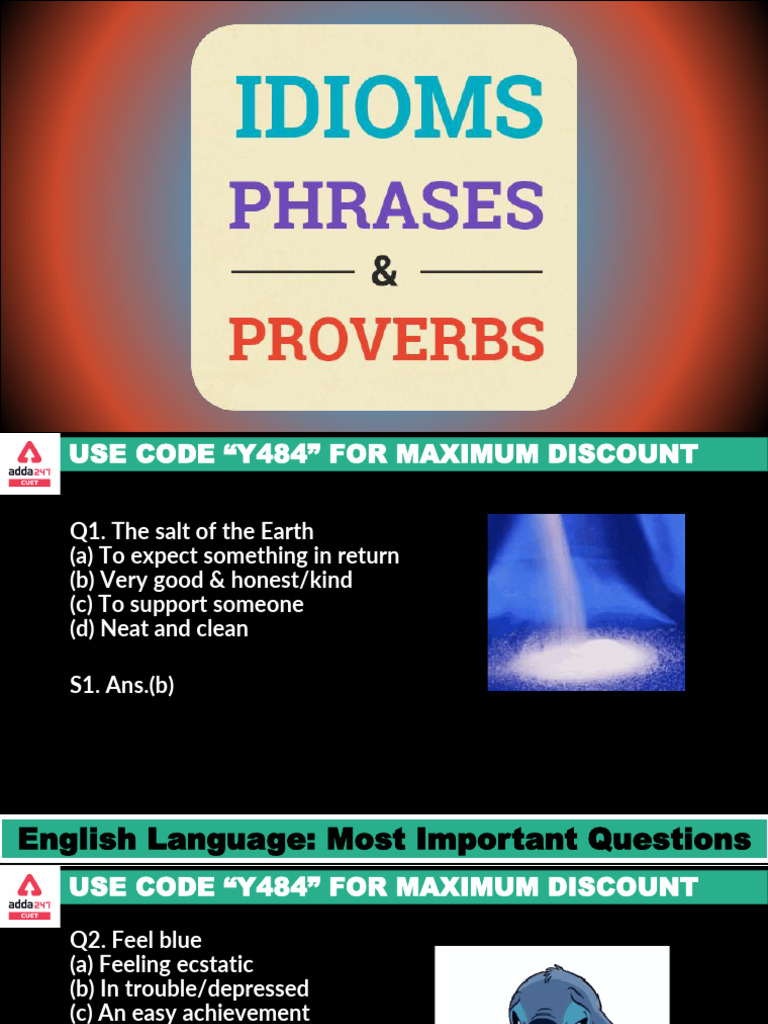 English Language Class 24 Idioms by Rubaika Ma'Am | PDF