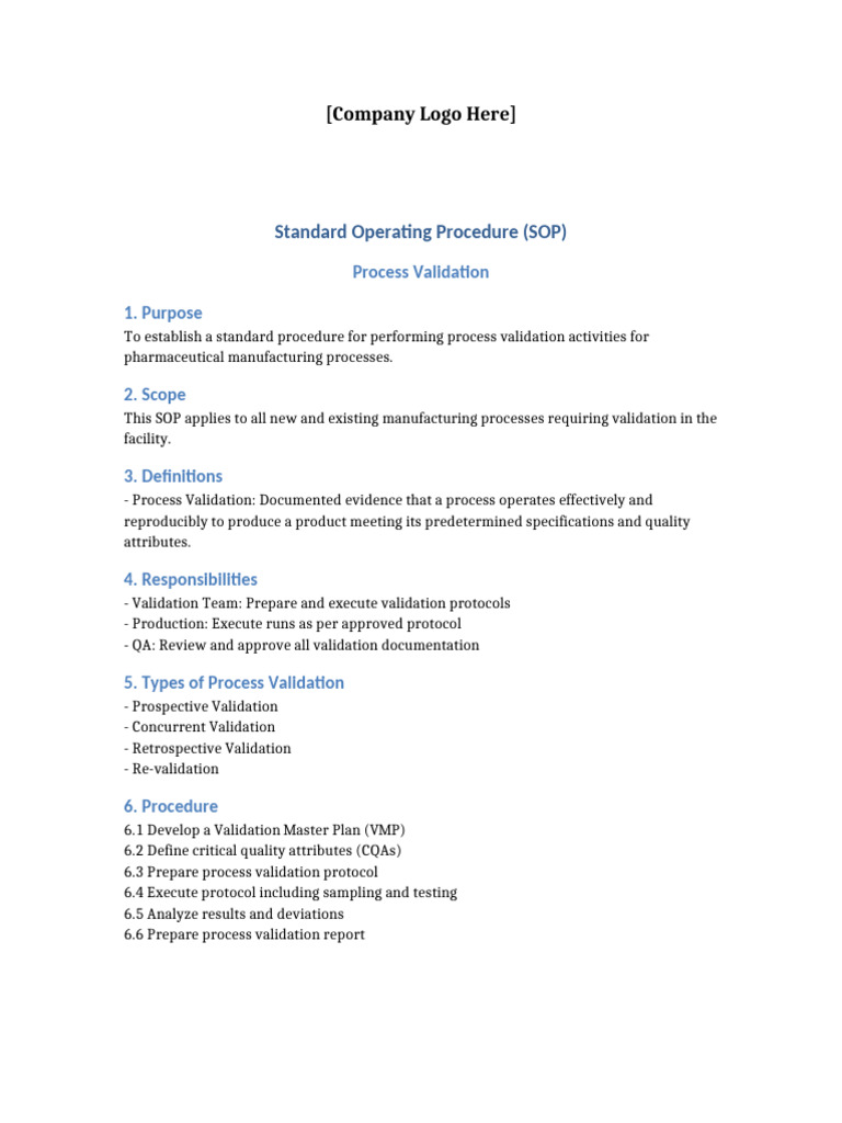 Process Validation SOP for Pharma | PDF