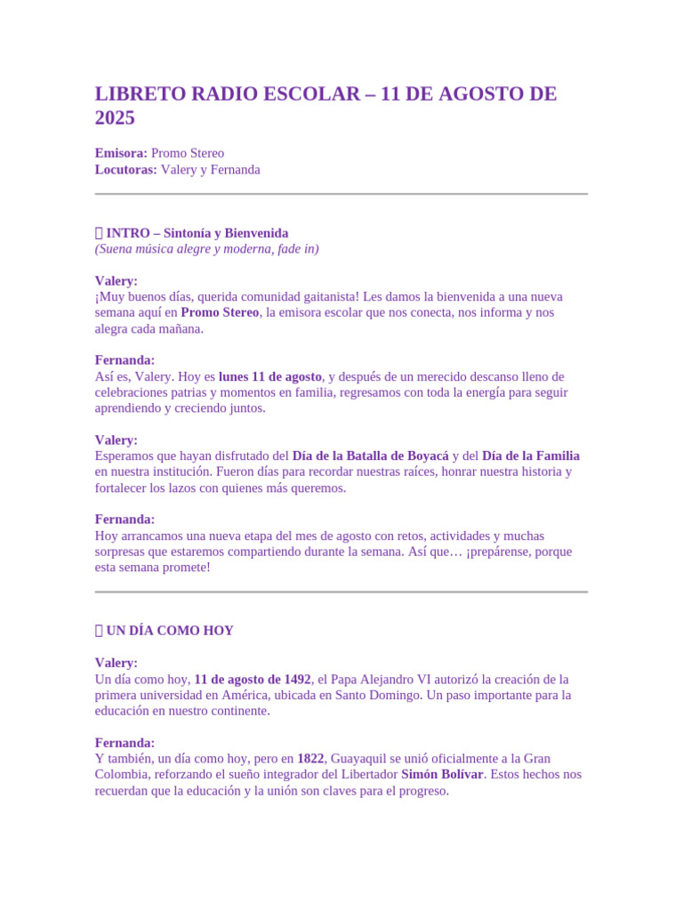 Libreto de Agosto 11 | PDF