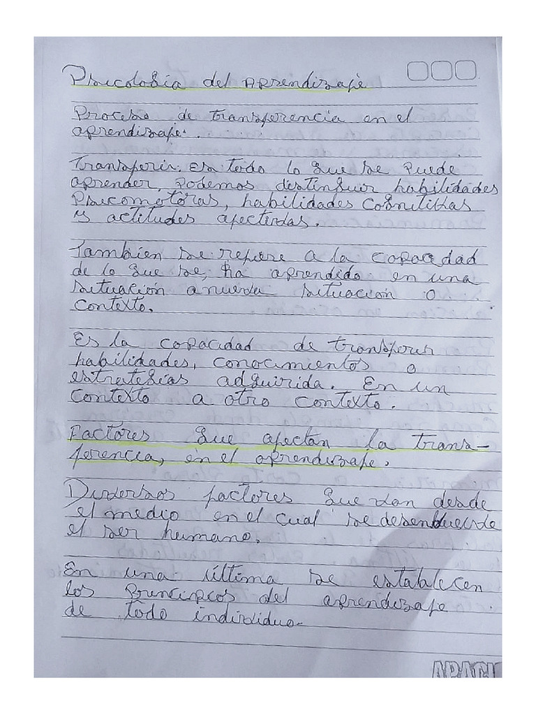 Unidad (3) Psi. Del Aprendizaje | PDF