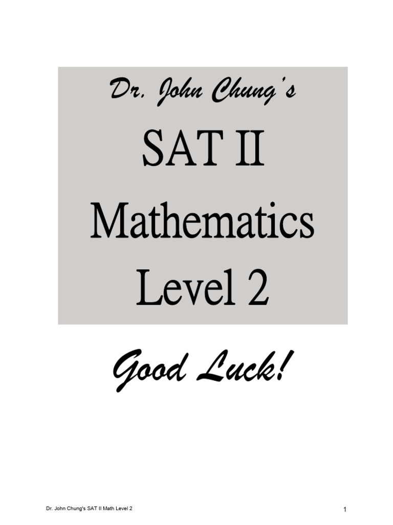 Dr. John Chung's SAT II Math Level 2 (2013) Правила и Общие Задачки | PDF