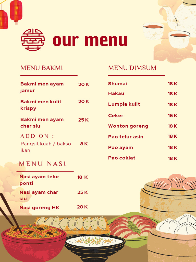 Blue and Yellow Retro Illustrative Price List Menu PDF | PDF