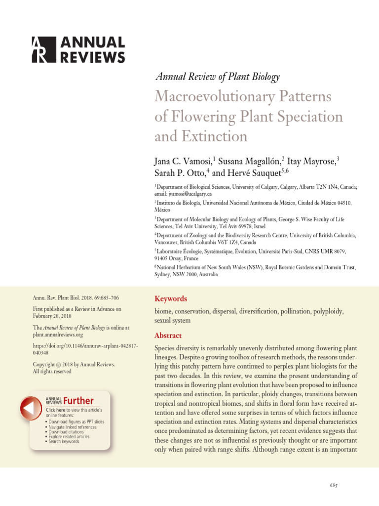 Vamosi Et Al., 2018 - Macroevolutionary Patterns | PDF | Akaike ...