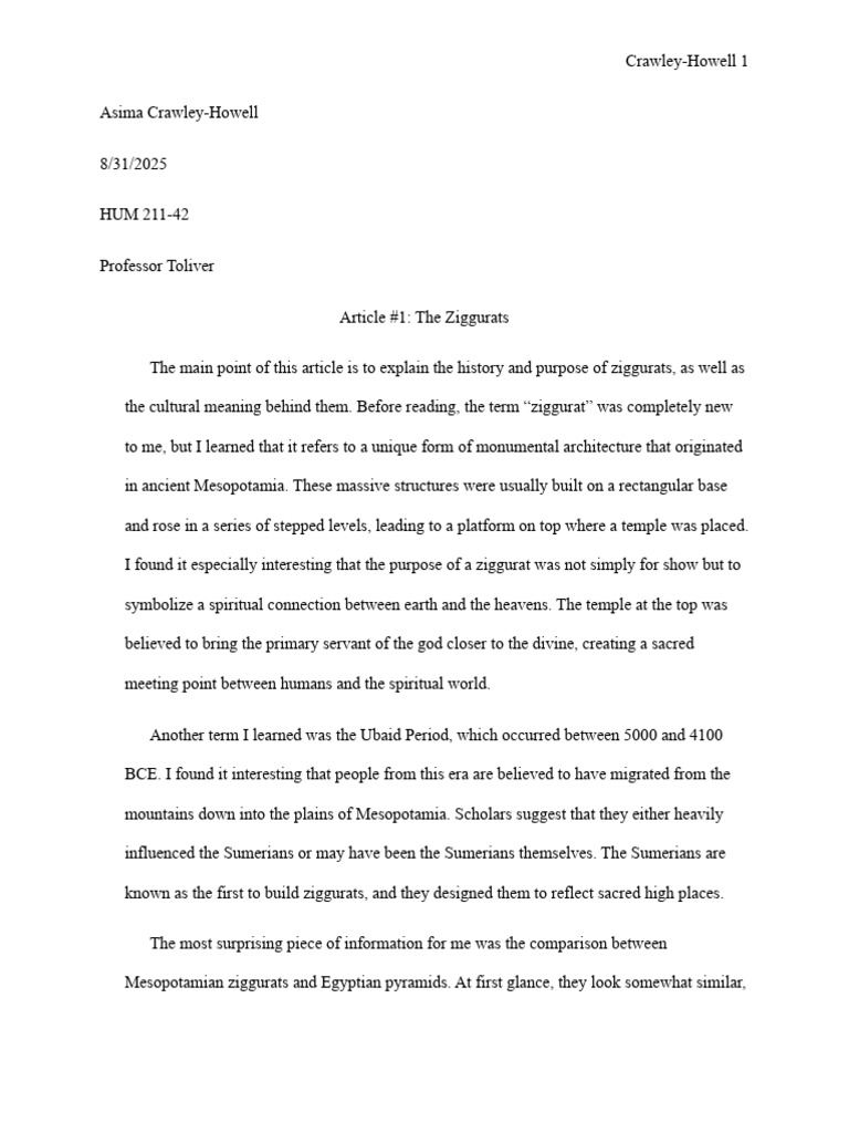 Purpose and History of Ziggurats | PDF