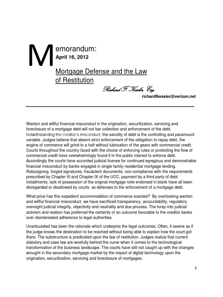 Wanton and Willful Financial Misconduct in The Origination | PDF ...