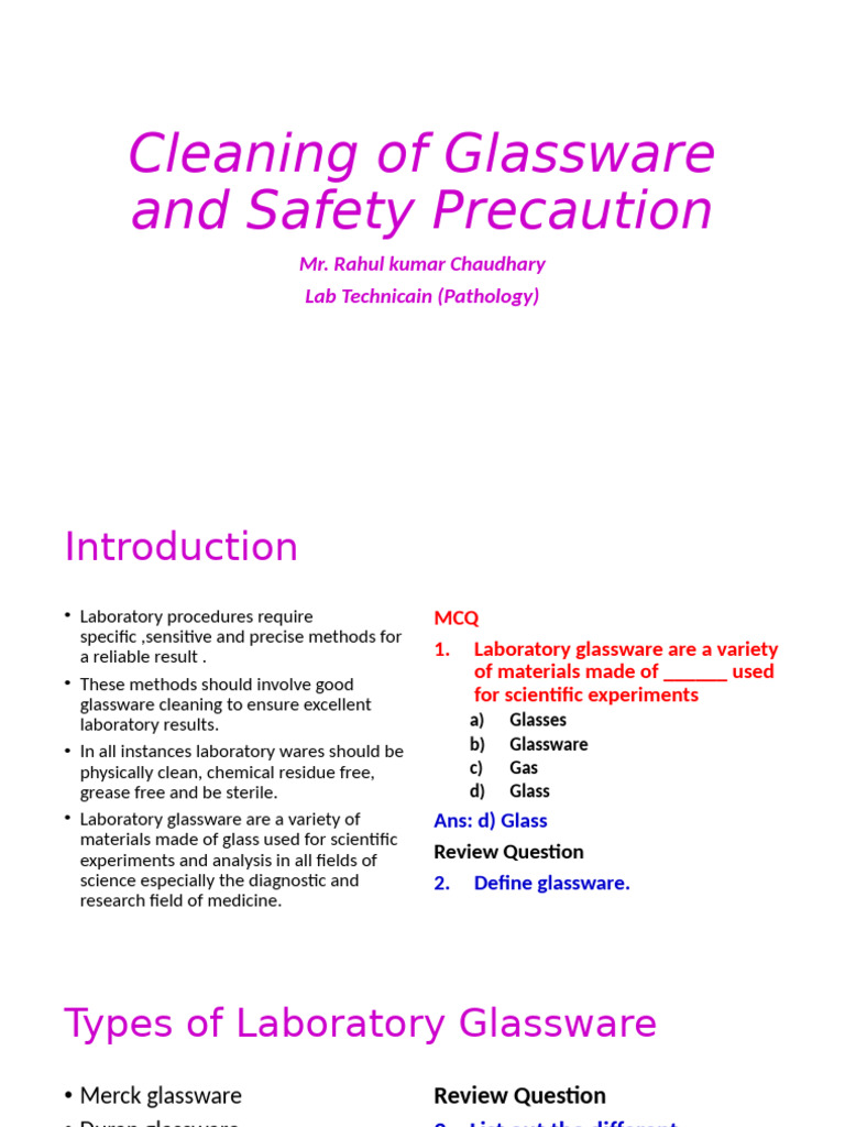 Laboratory Glassware Cleaning Guide | PDF | Salt (Chemistry) | Solvent