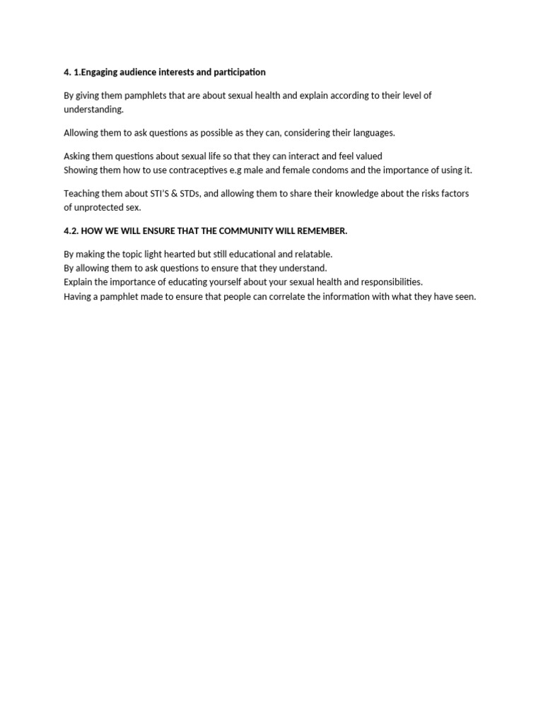 Engaging Community in Sexual Health Education | PDF