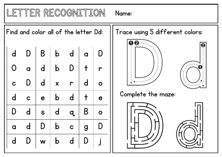 Letter Dd Recognition Activities | PDF