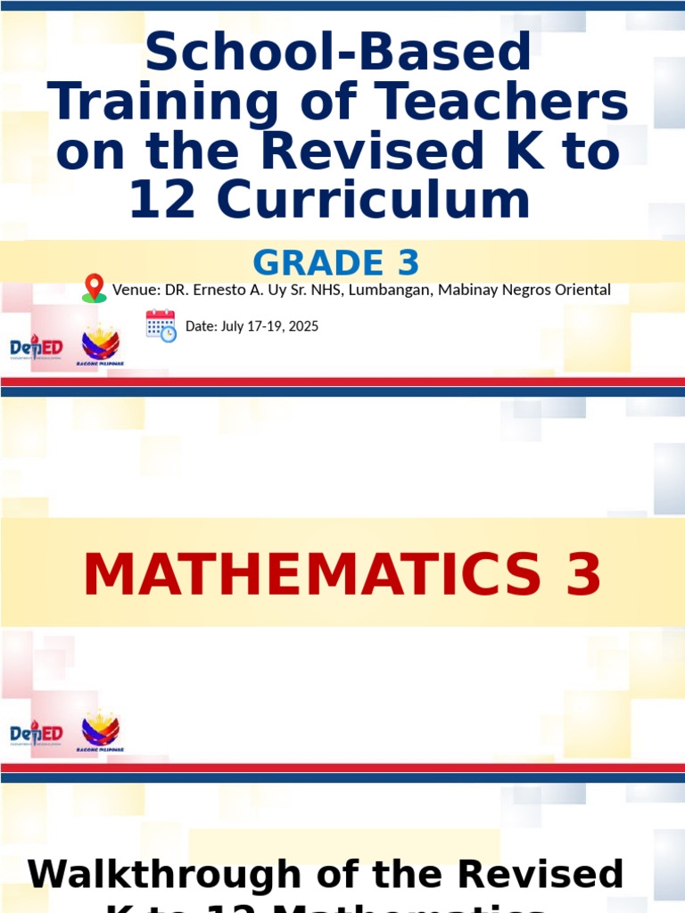 Grade 3 Revised Math Curriculum Guide | PDF | Mathematics | Curriculum