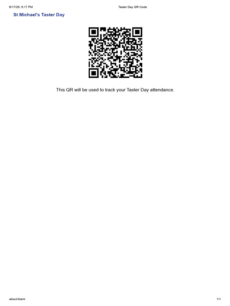 Taster Day QR Code | PDF