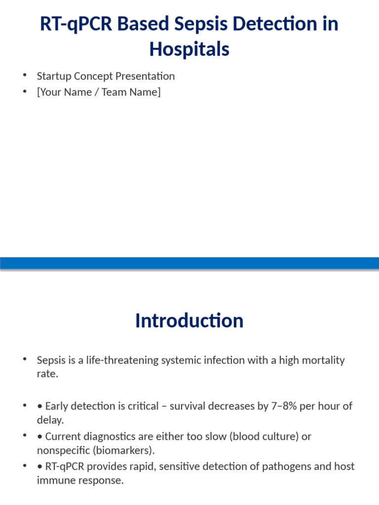 RT-qPCR Sepsis Detection Strategy | PDF | Sepsis | Medical Specialties
