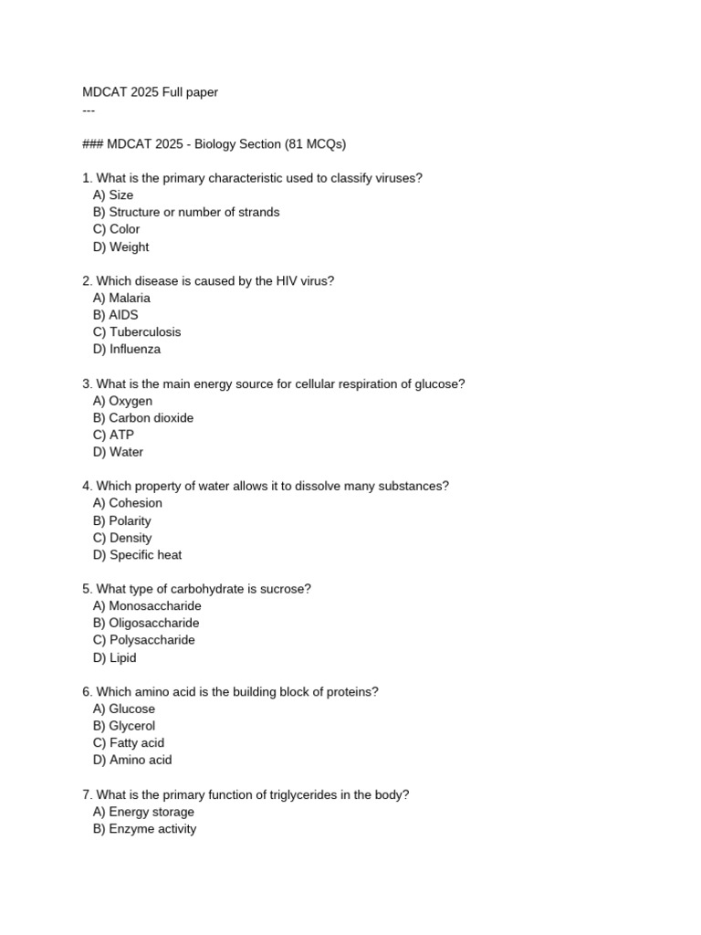 MDCAT 2025 Full Paper | PDF | Waves | Force