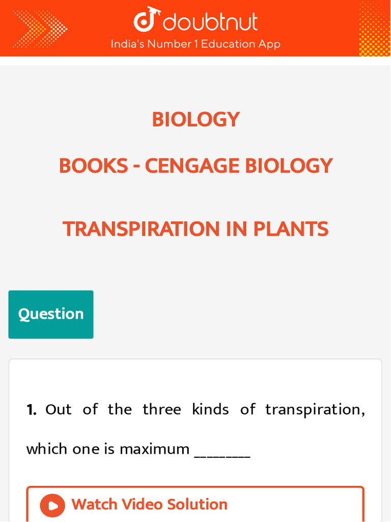 Books Doubtnut Question Bank | PDF | Stoma | Plant Stem