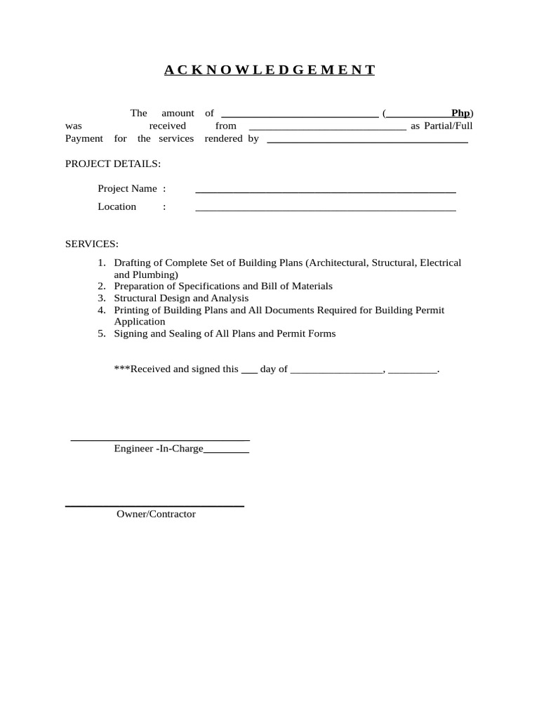 Building Permit Requirements Acknowledgement | PDF