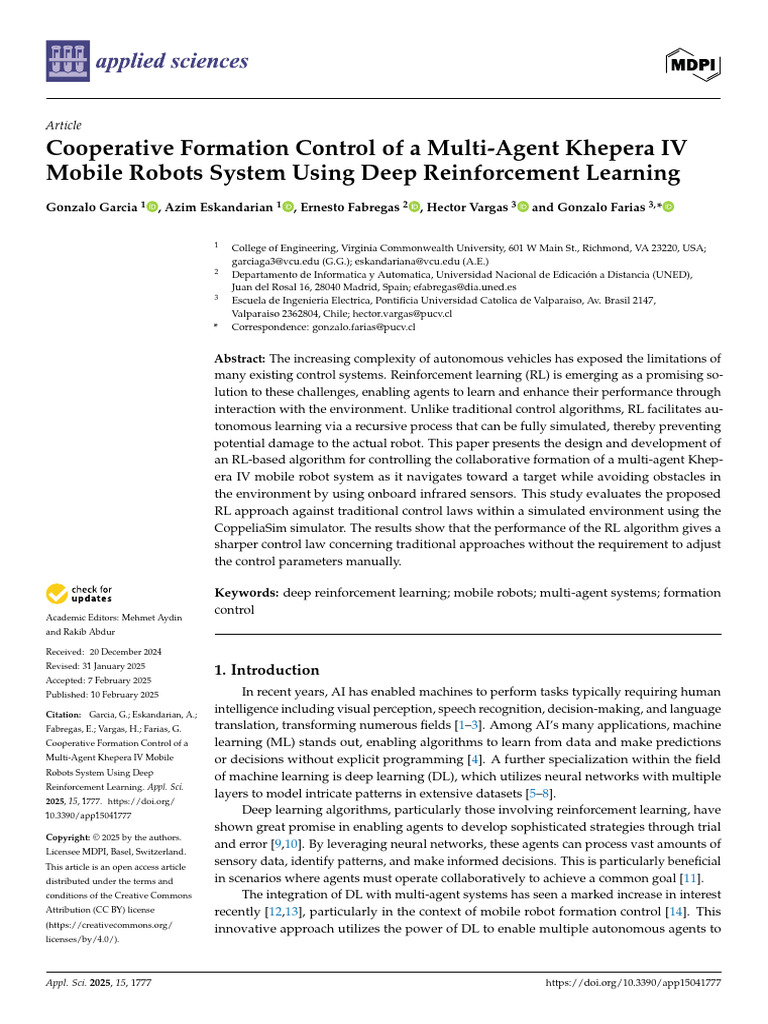 Khepera IV Multi-Agent Control via RL | PDF | Machine Learning