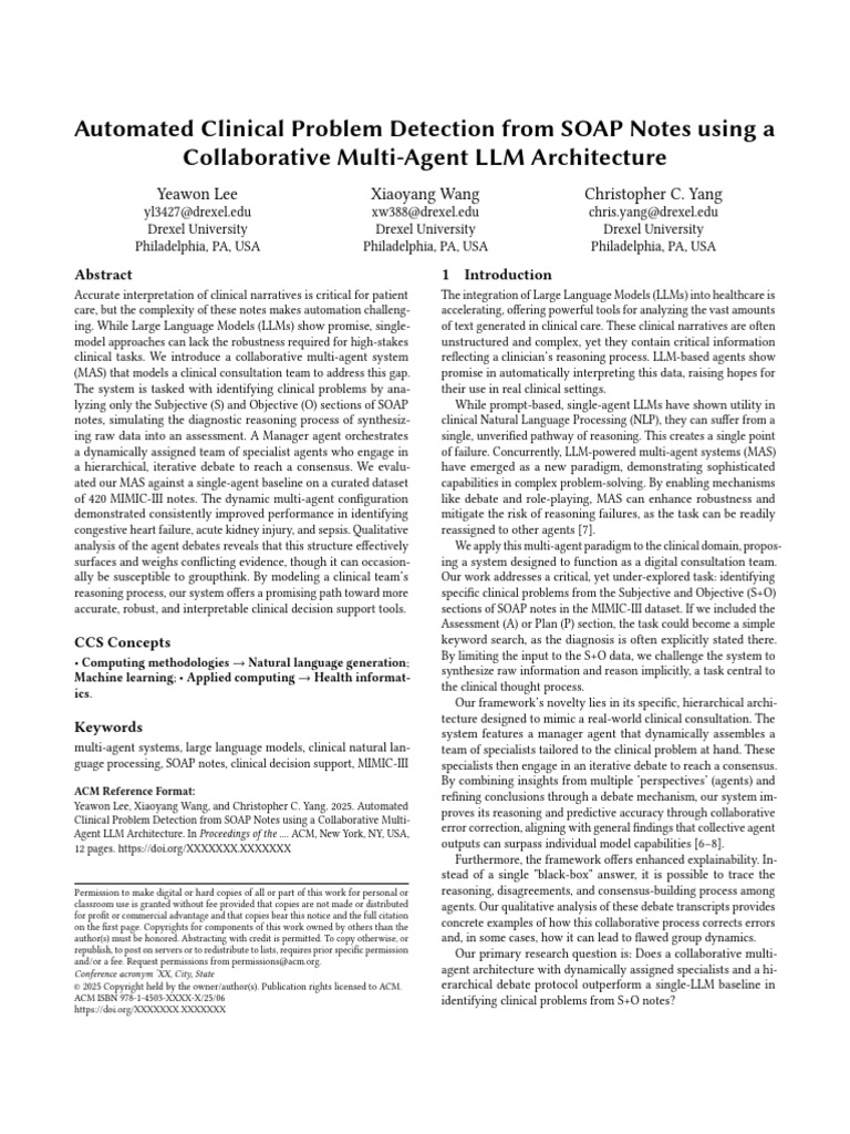 Automated Clinical Problem Detection From SOAP Notes Using A ...