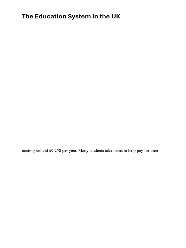 Education System in The UK | PDF