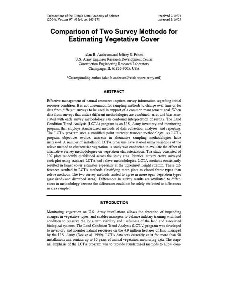 Comparing LCTA and Releve Survey Methods | PDF | Methodology | Sampling ...