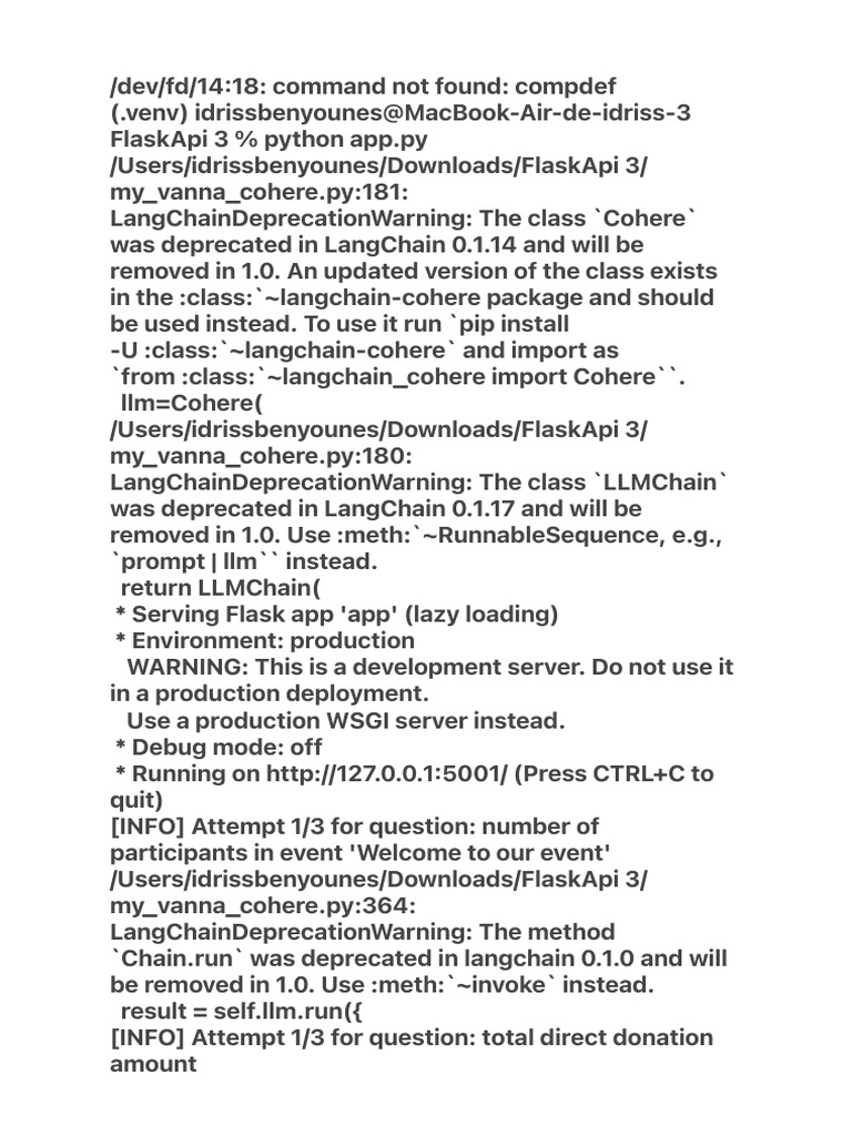 LangChain Deprecation Warnings in Flask | PDF | Data Management ...