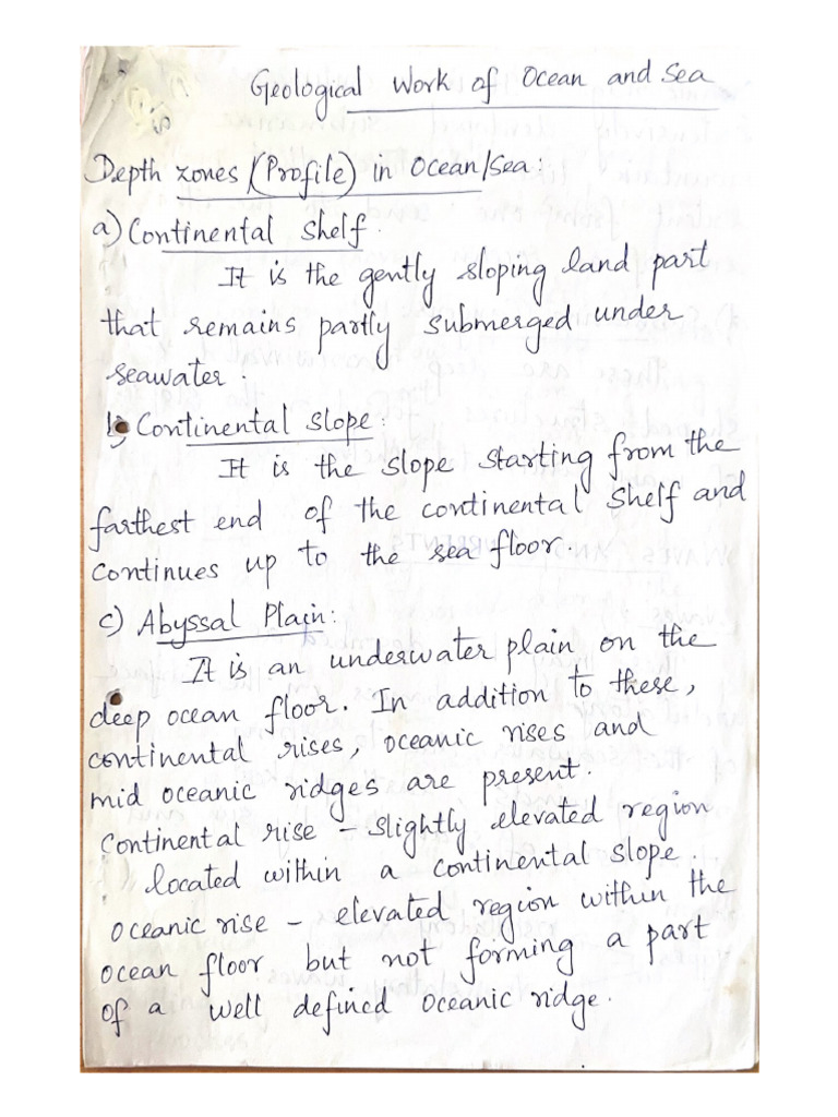 Geological Work of Ocean and Sea | PDF