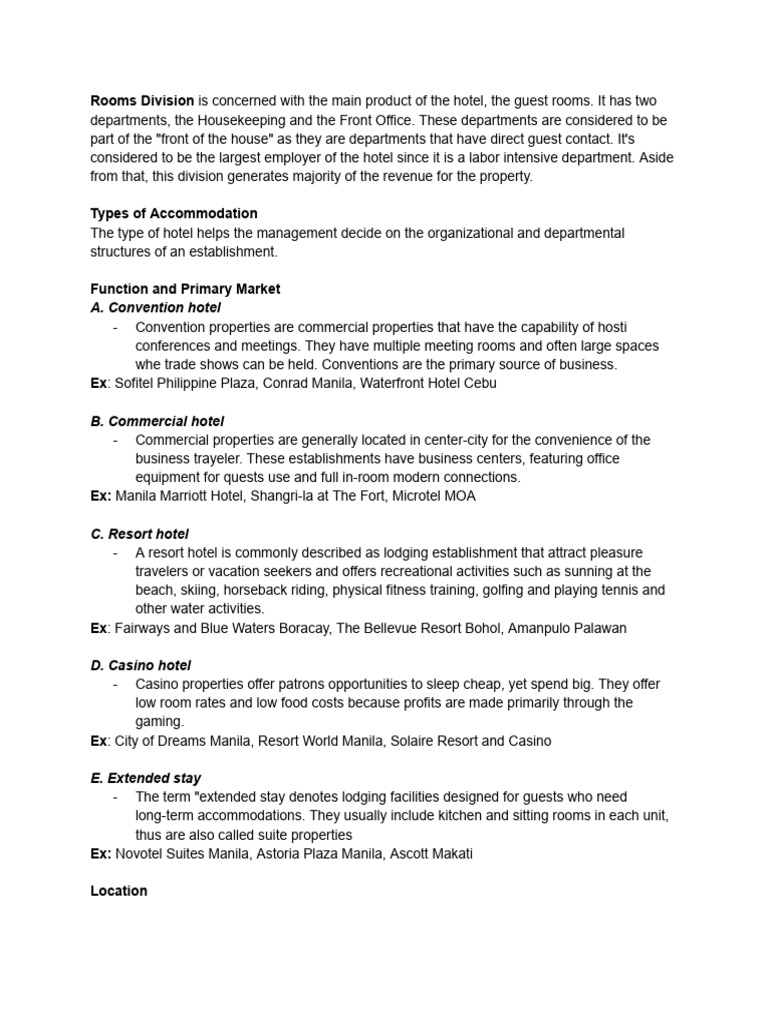 Overview of Hotel Rooms Division Functions | PDF | Housekeeping | Hotel